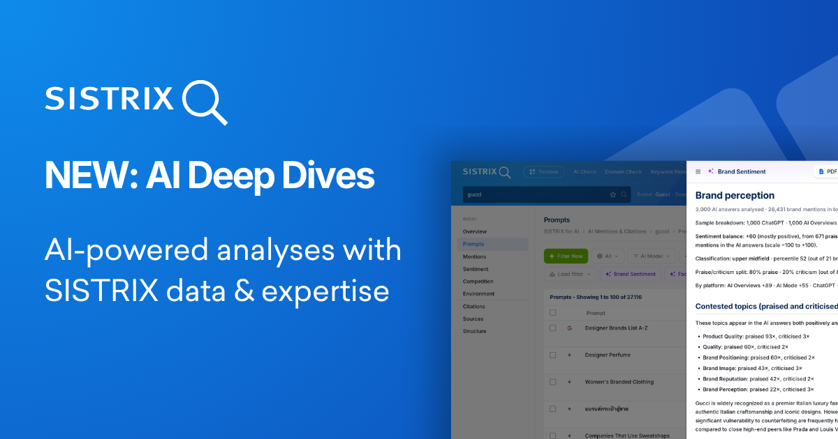 AI Deep Dives - data-based analyses at the push of a button - SISTRIX